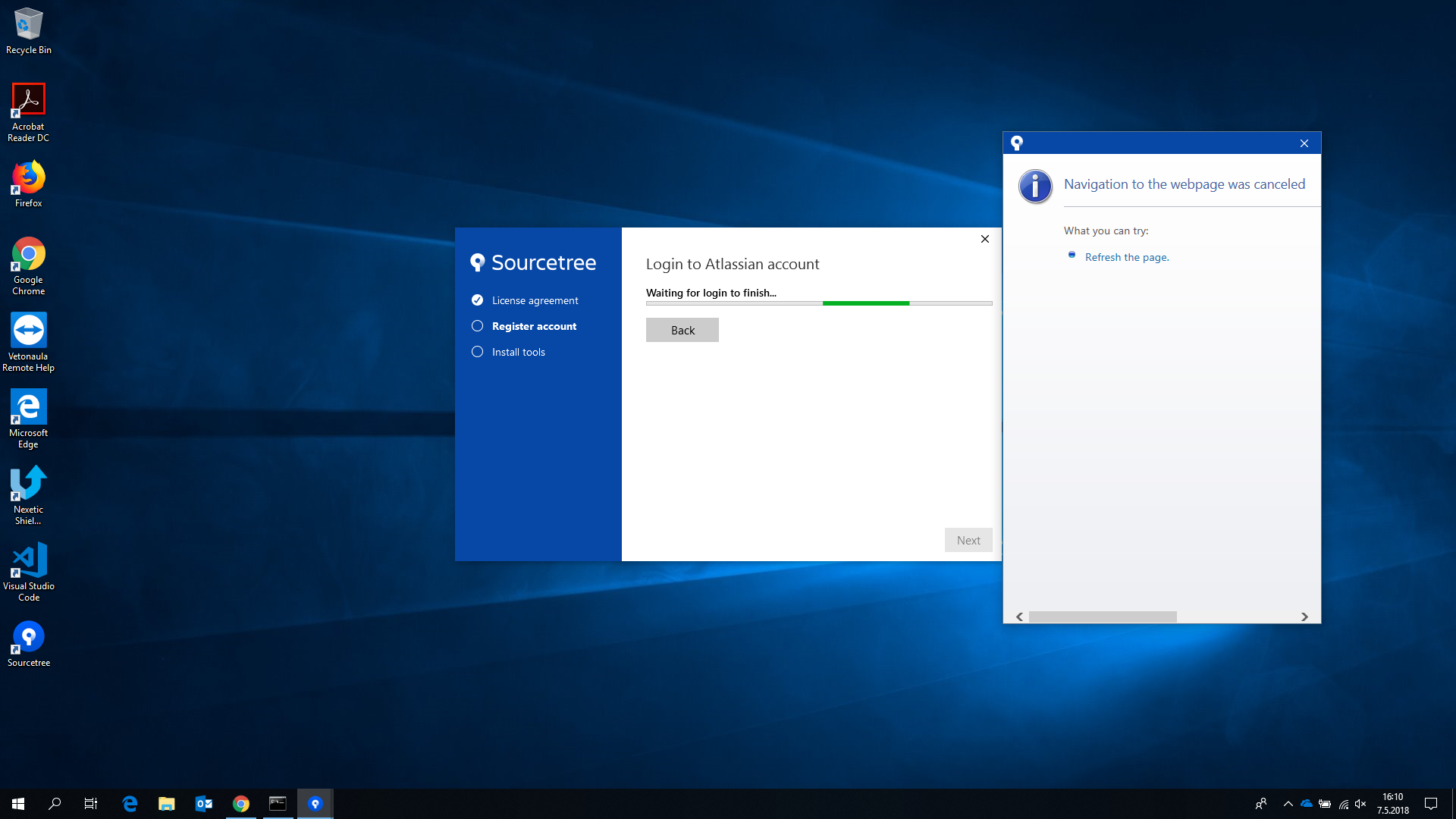 Server is not reachable
