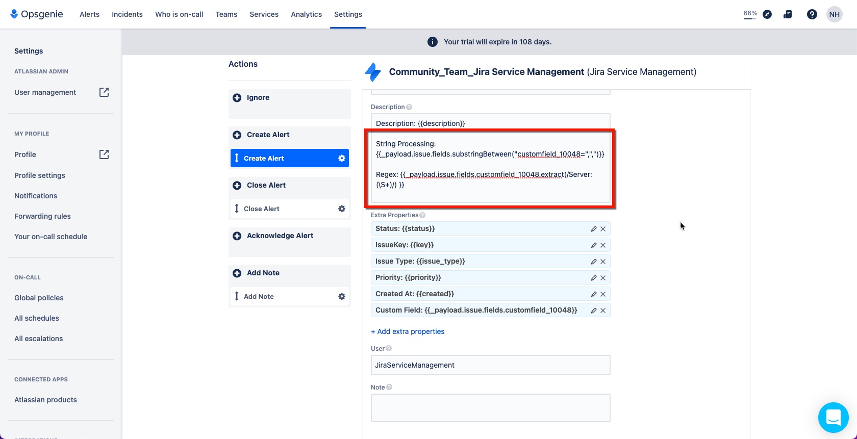 How to Extract Custom Fields and Data into an Alert