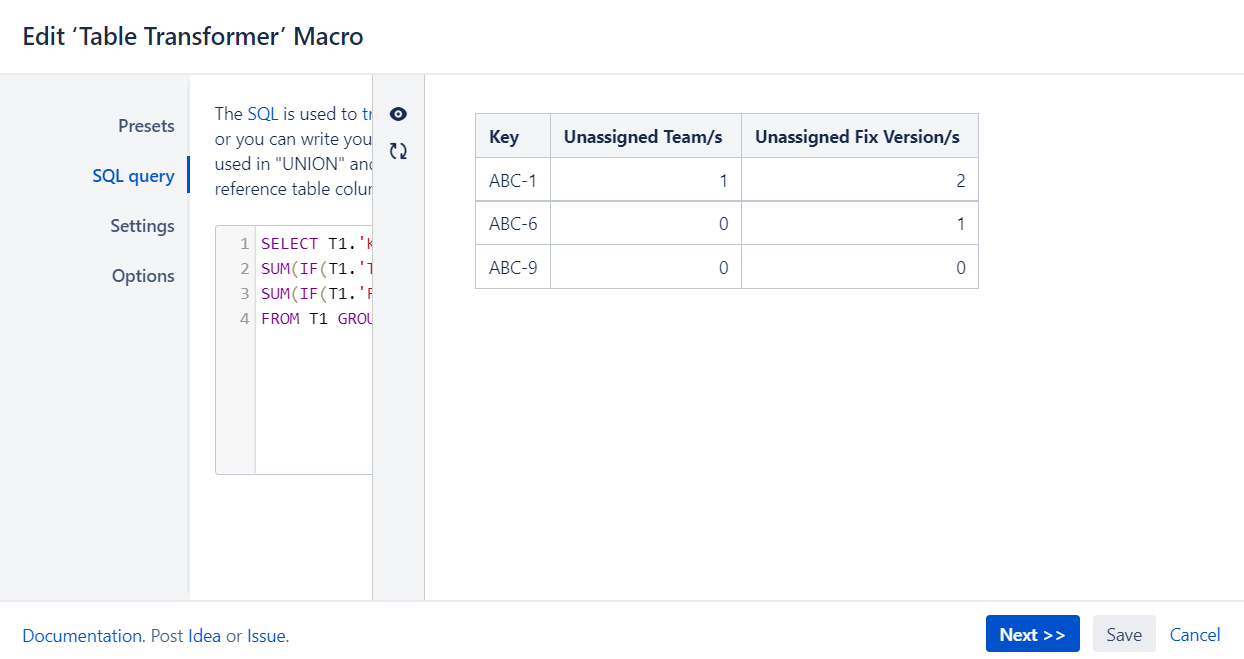 Using Table Transformer to show counts per row bas...