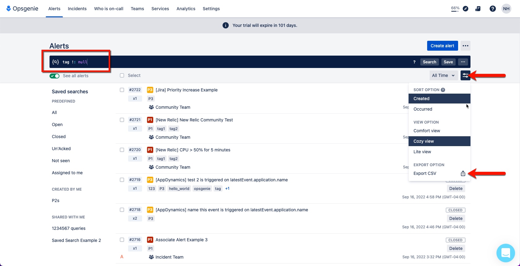 Is there a way to see a list of all the "tags" use...