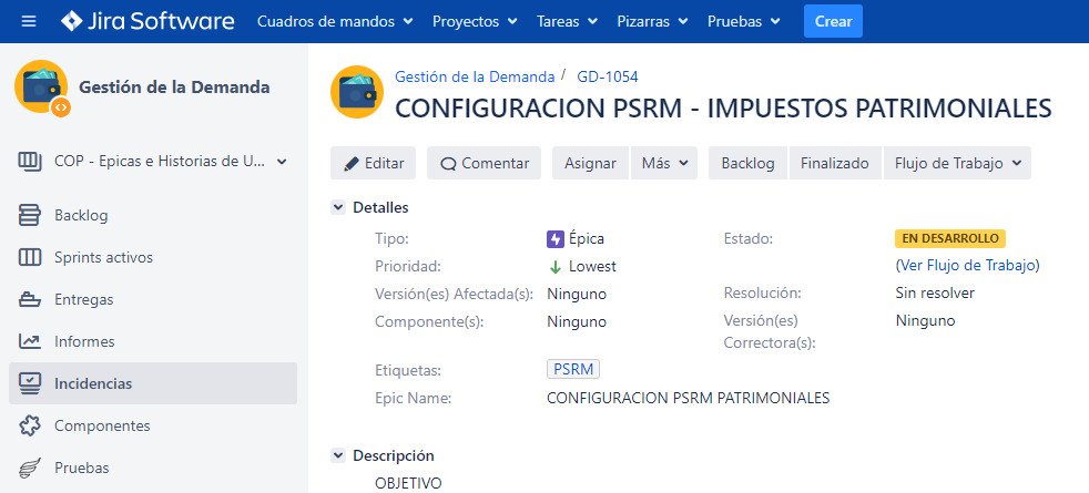 Informe de Epica: sin información
