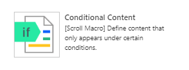 Conditional Content for Confluence