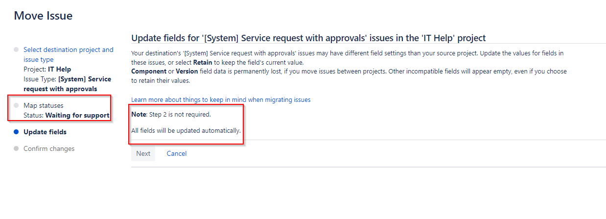 Issue with mapping statues when to move an issue t...