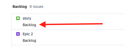 How to show issue status on backlog