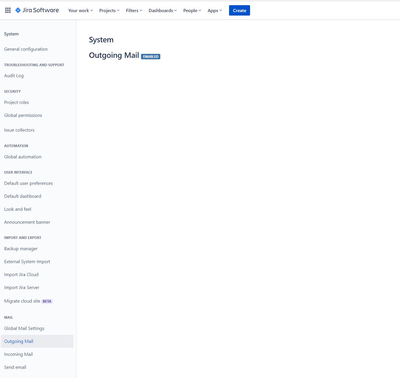 SMTP Configuration not showing in Outgoing mail