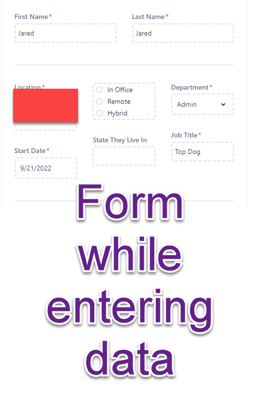 Date on Form showing UK date after submission