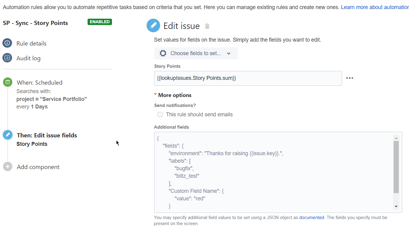 Jira Automation - smart values - sync story points Jira Automation - smart values - sync story points
