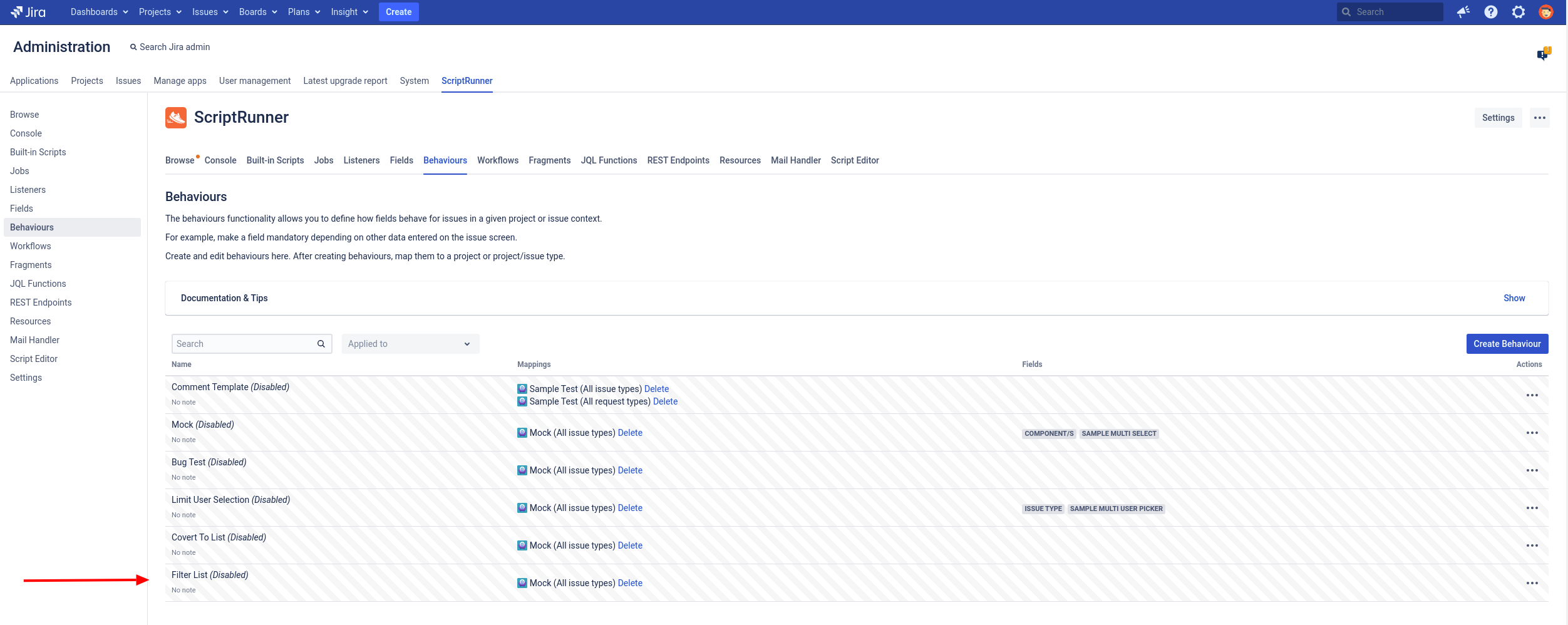 Using Scriptrunner in Behaviours, need to dynamica...