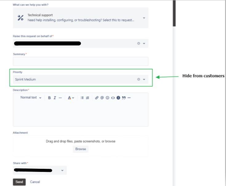 Solved: How to hide Priority box from customers?