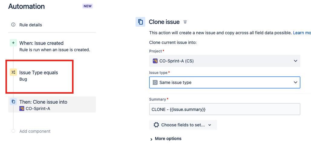 clone issue using jira automation