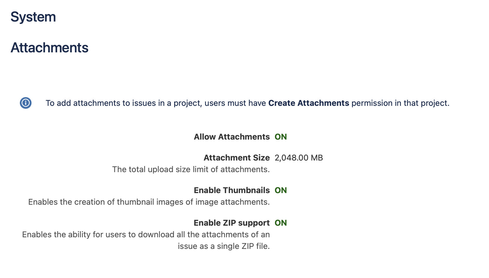 How to know attachment size in a project