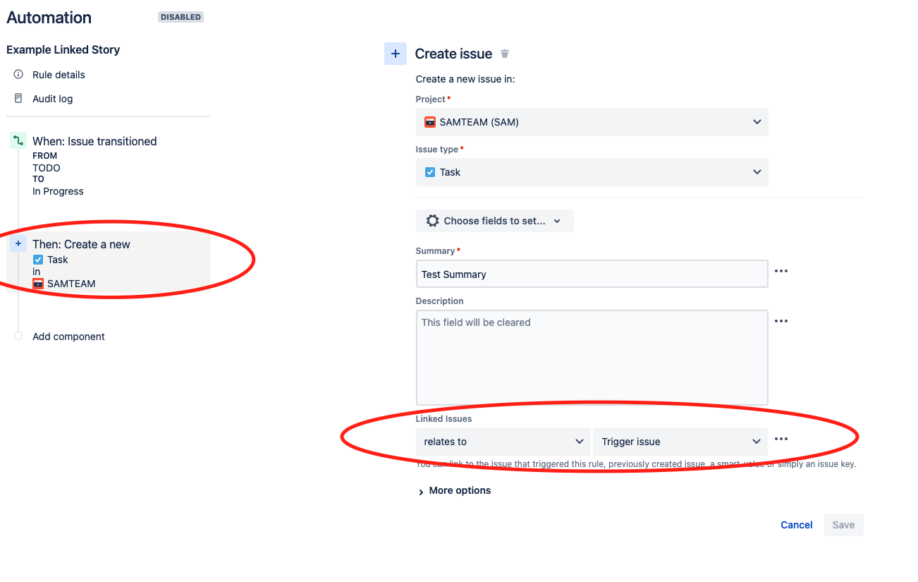 Solved: Jira Automation - link issues - This Issue has a d...