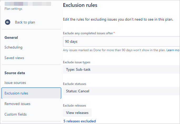 Advanced Roadmaps: Exclusion Rules not working on ...