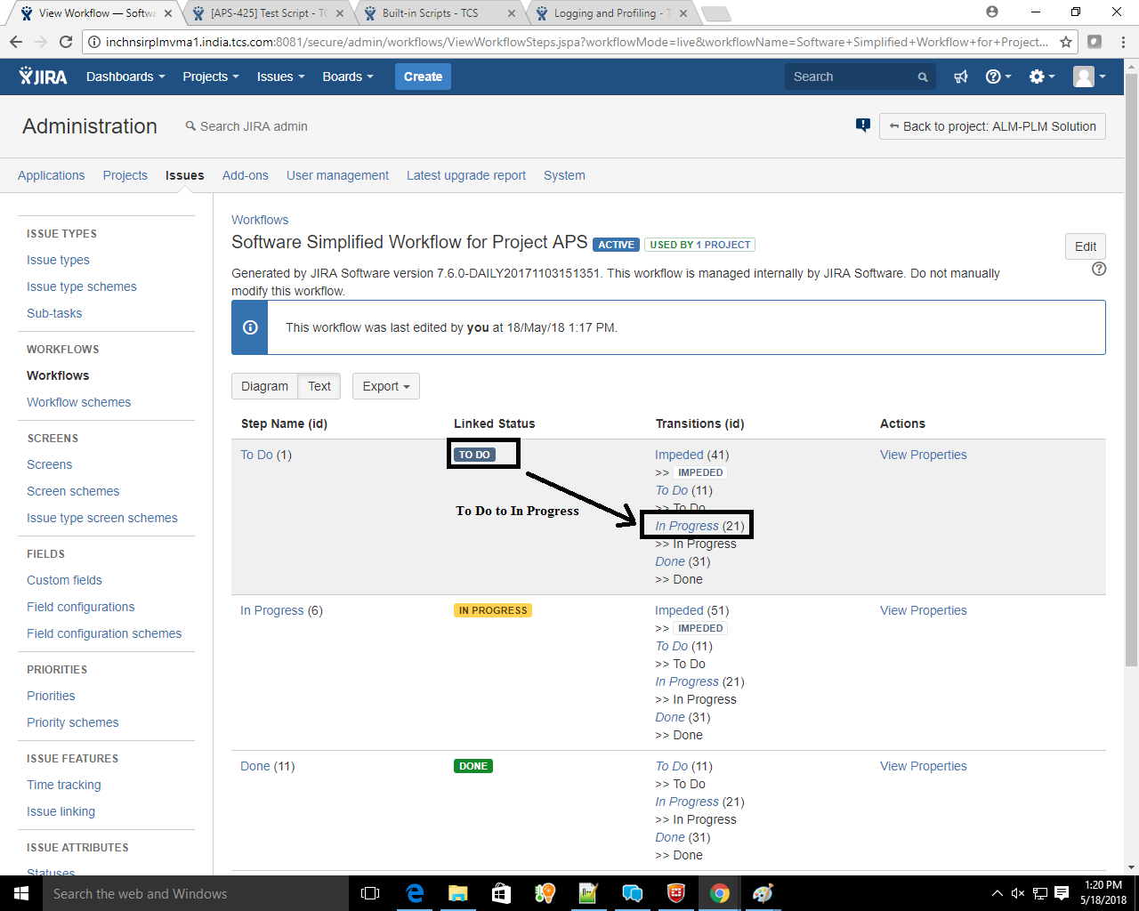 Get updated issue status using script runner