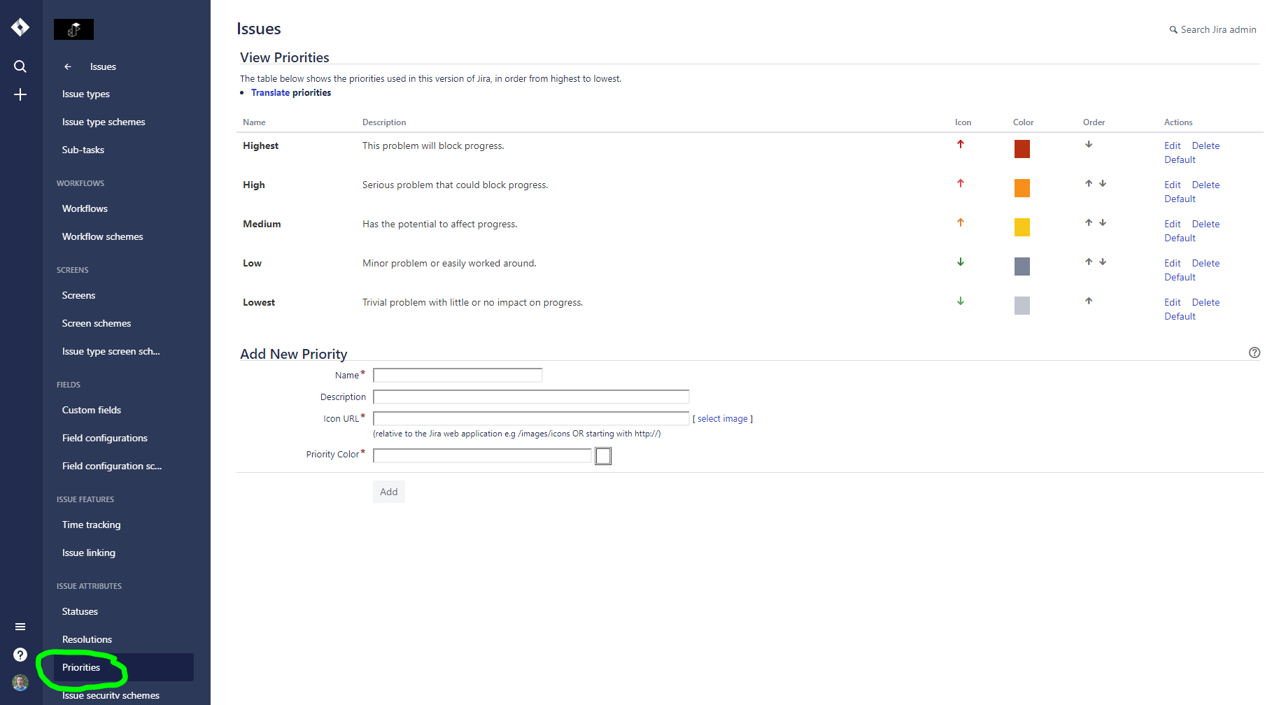 Solved: How can I access to the create Priority Scheme?