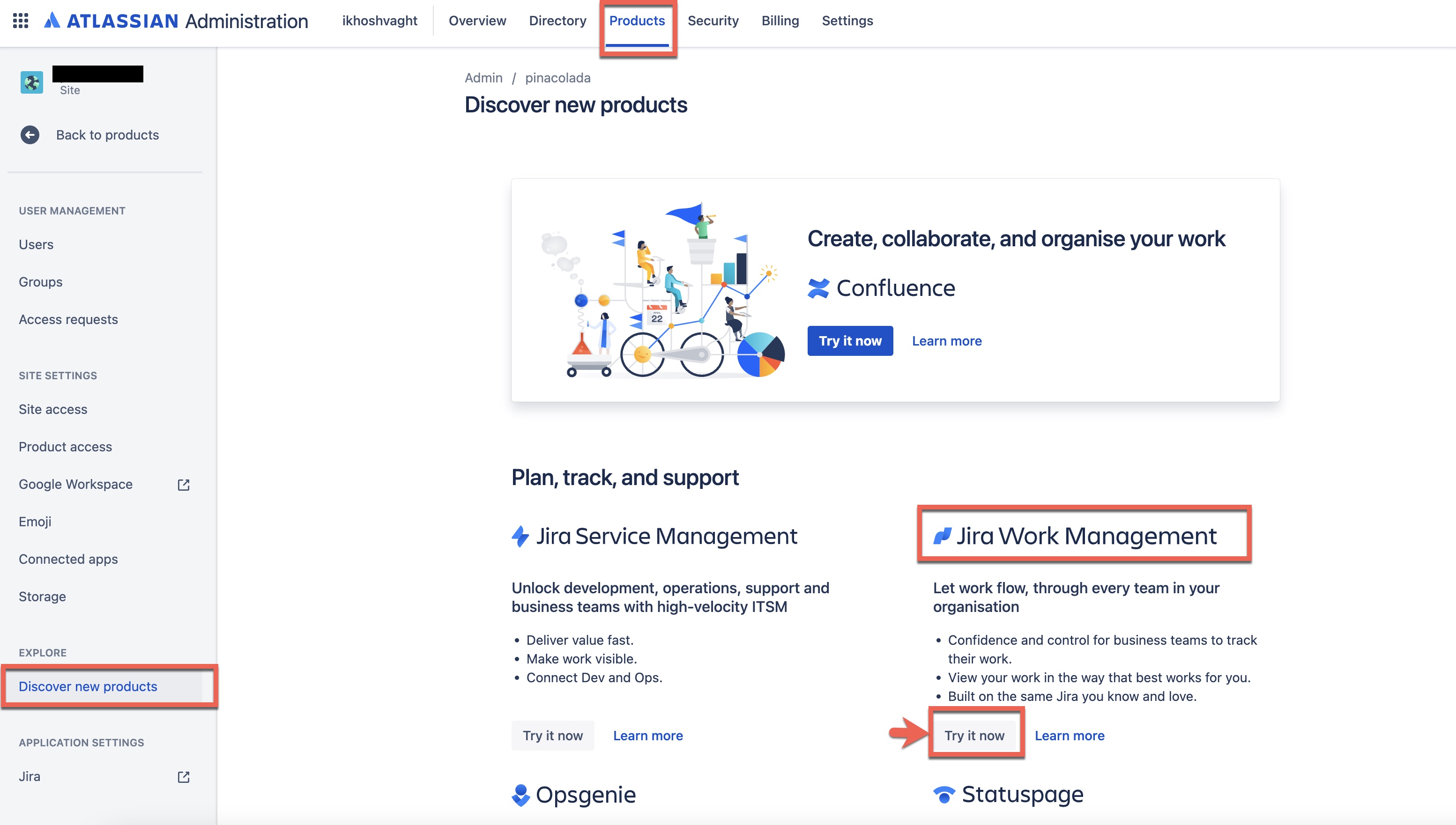 I'm getting an error when accessing "Project Pages...