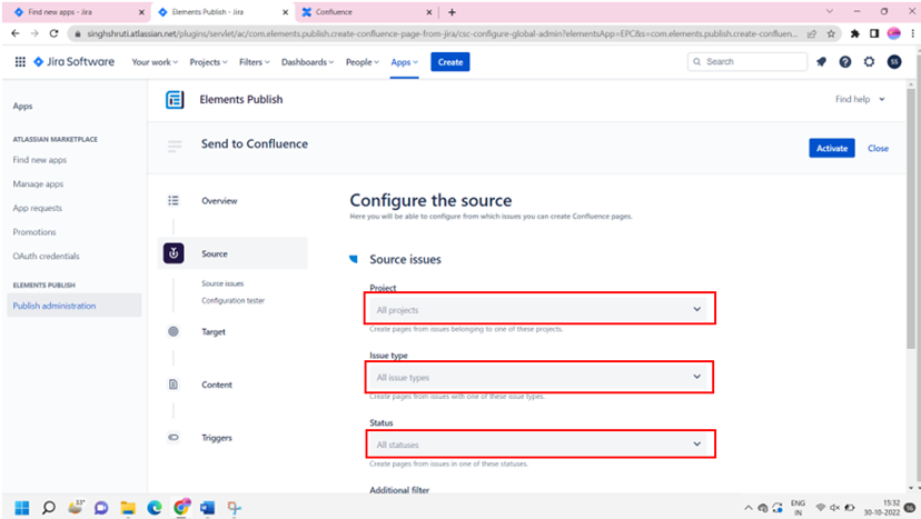 Elements Publish on confleunce