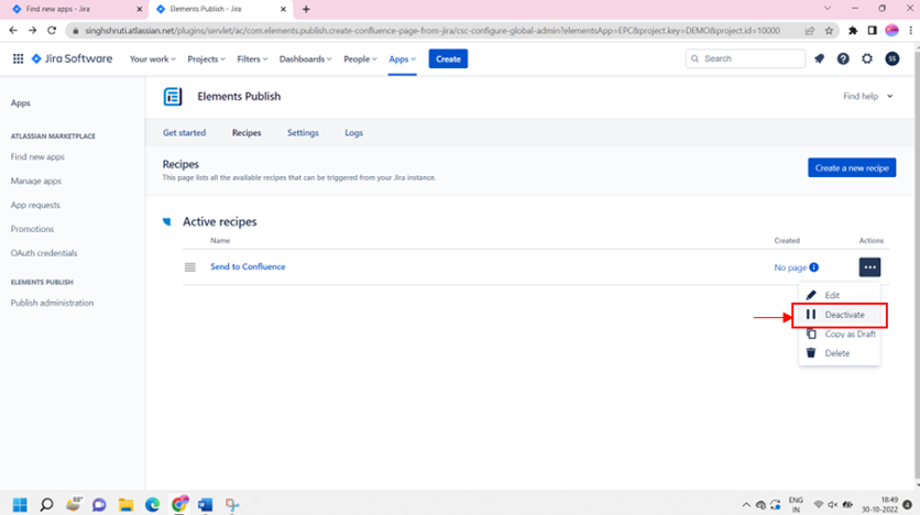 Elements Publish on confleunce