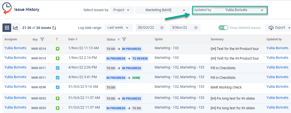 How to organize issue history report in 5 steps - Atlassian Community