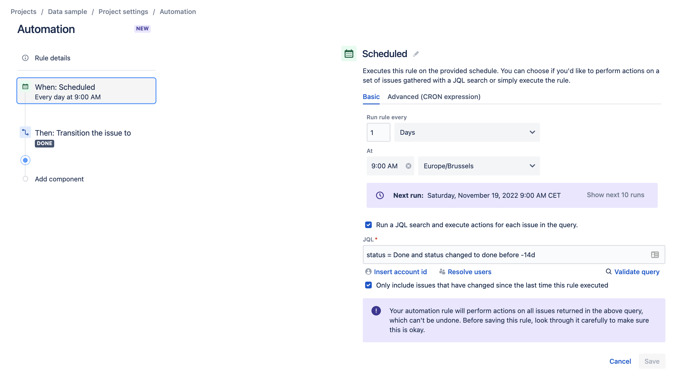 Solved: Automate issue status transition done to archived