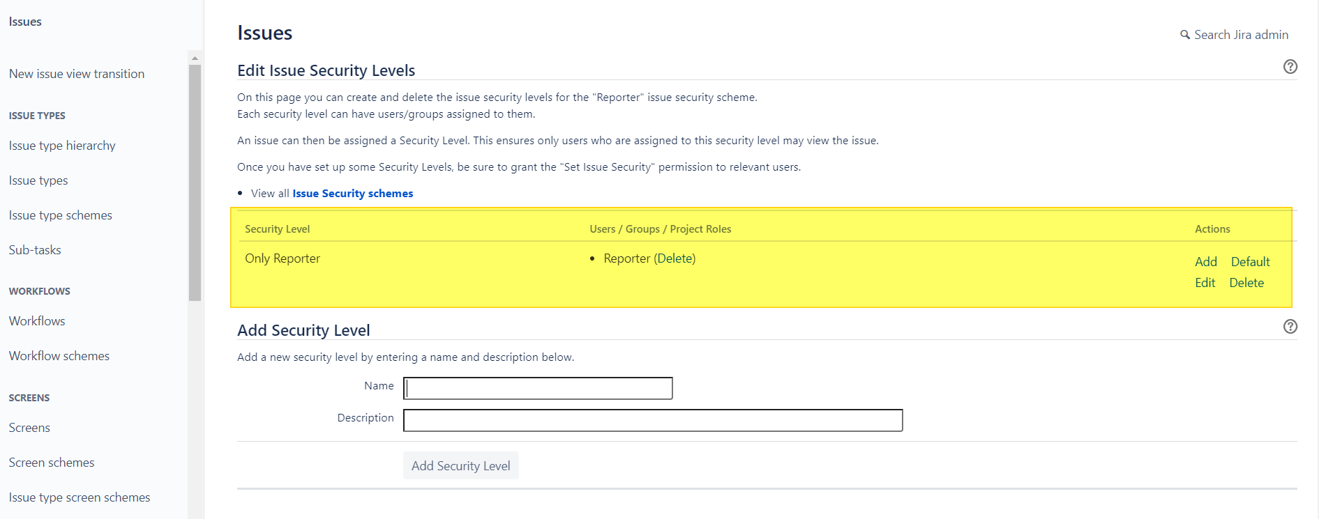 Solved Issue Security Scheme