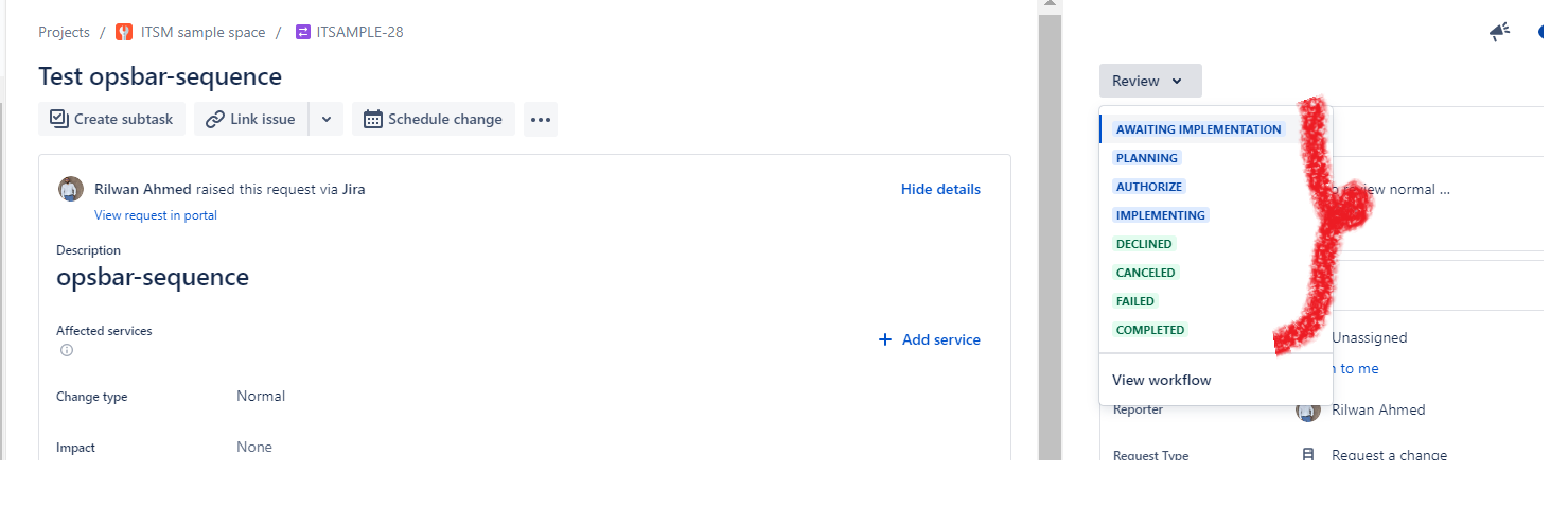 How to put ticket status's in order