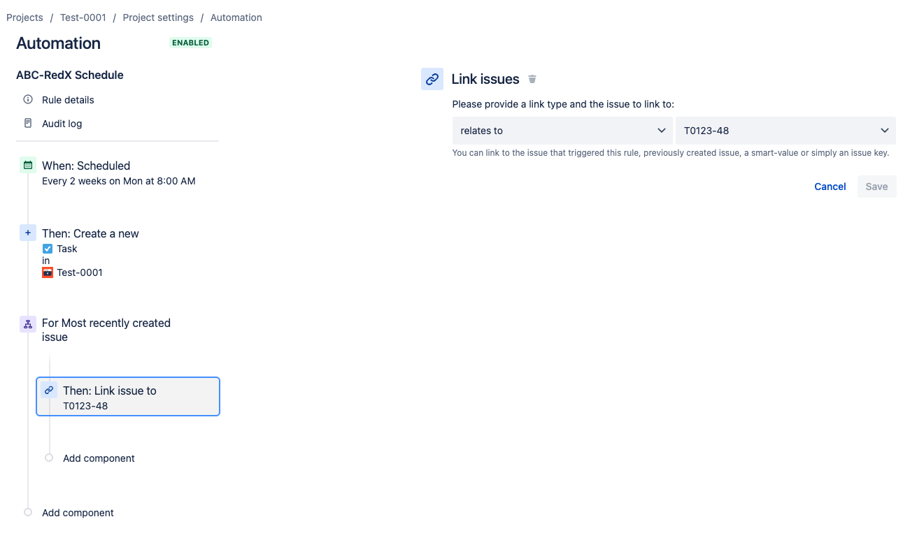 Solved: Jira Automation - create new task and then link to...