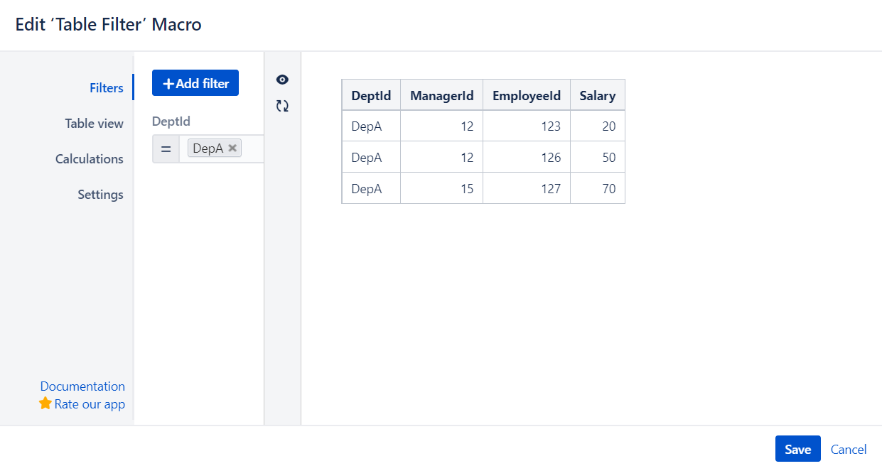 Solved: How to set default filters on Table Filter macro