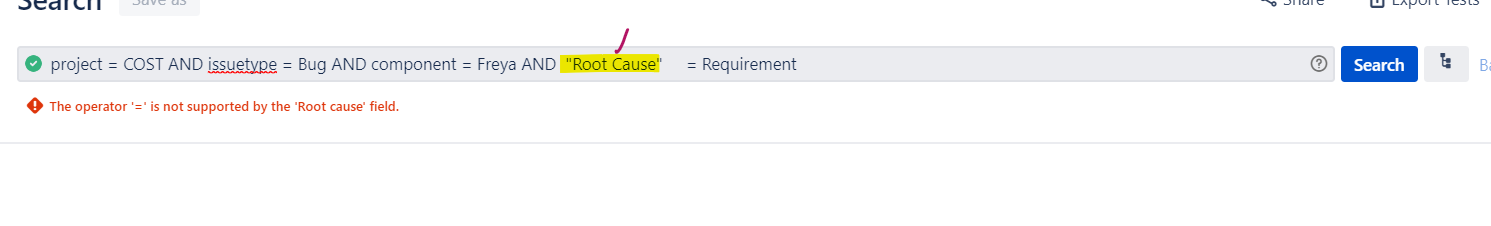 Unable to Search "Root cause" Select List (single ...