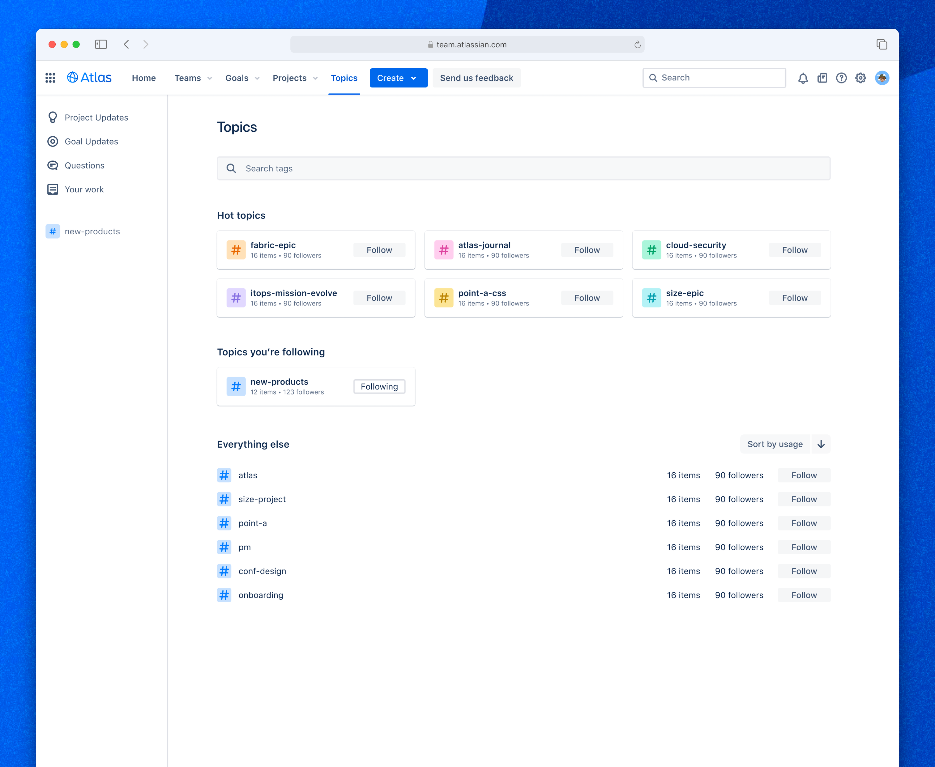 The new Topics Homepage: Use topics to curate your... - Atlassian Community