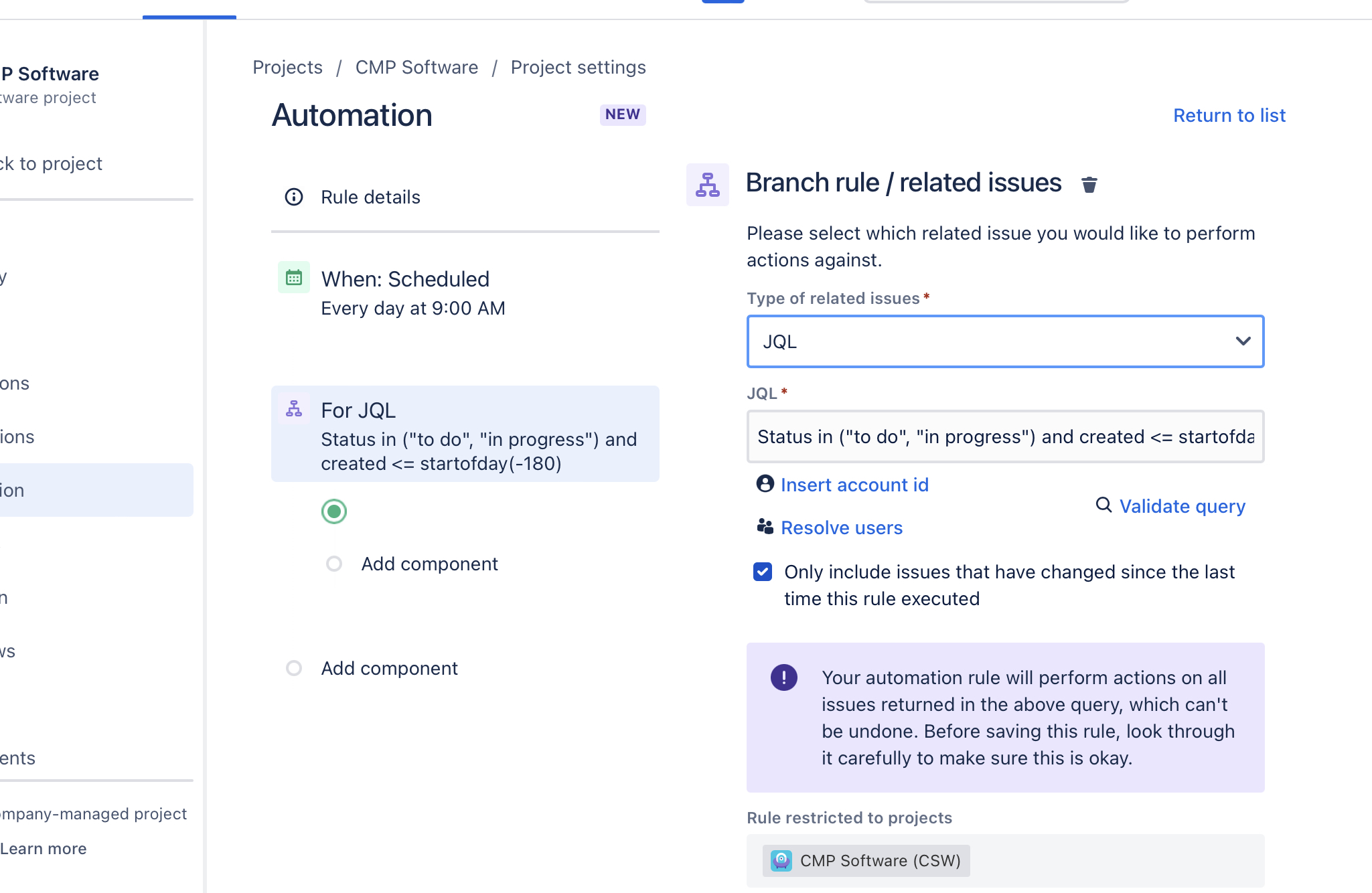 Error in Automation when setting conditions to ass...