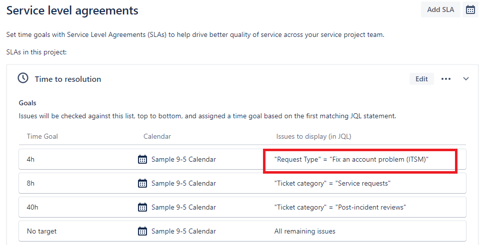 Solved: Creating SLA for individual request forms in JSM