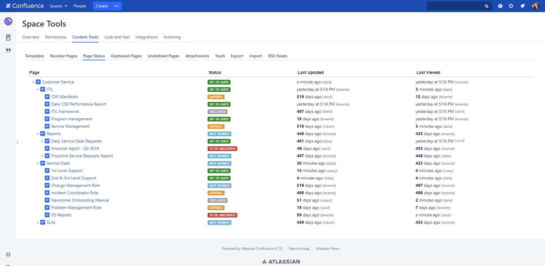 How to put page status to all the pages available ...