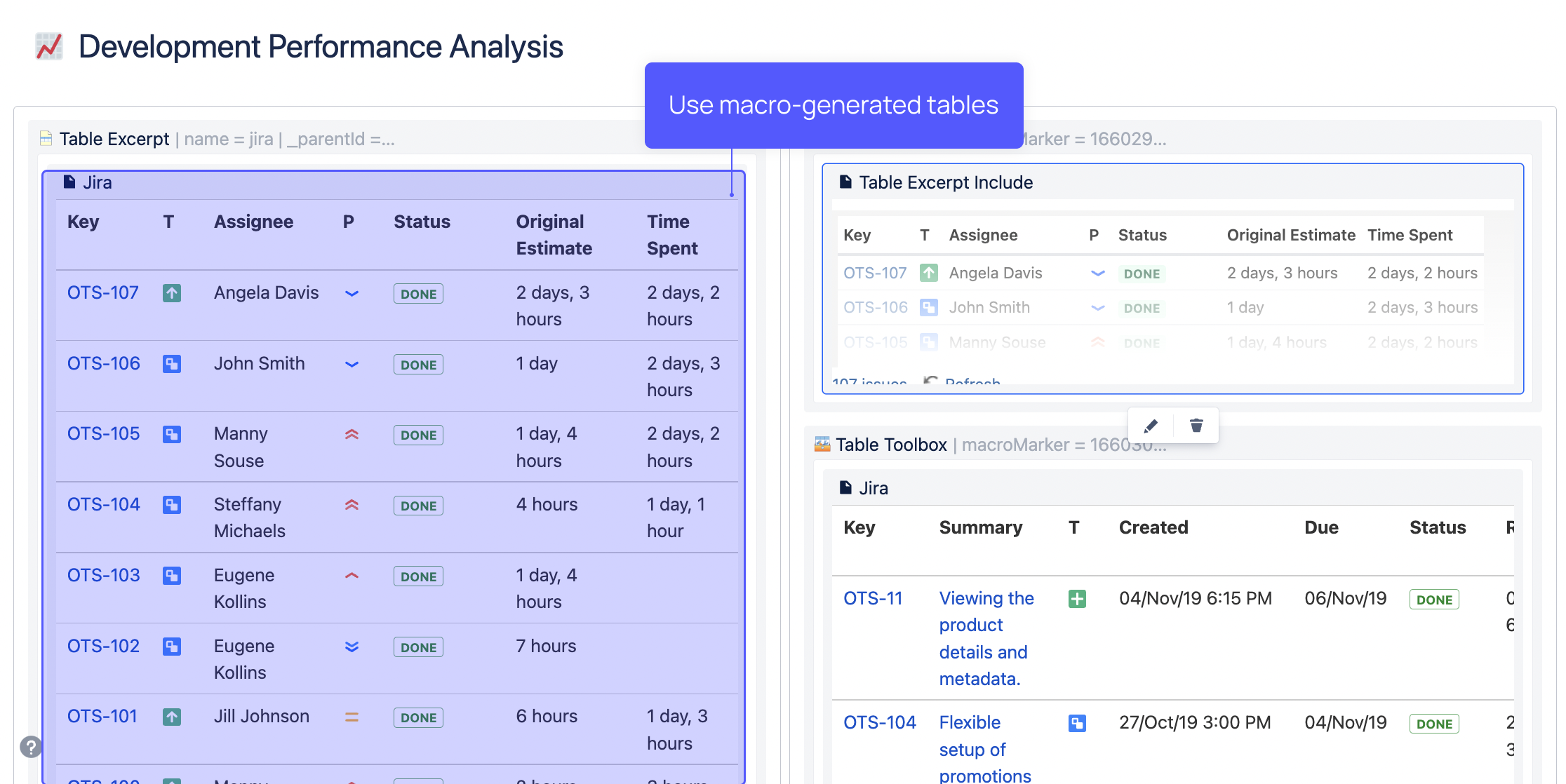 💡 3 tips for organizing multiple Table Excerpts o... - Atlassian Community