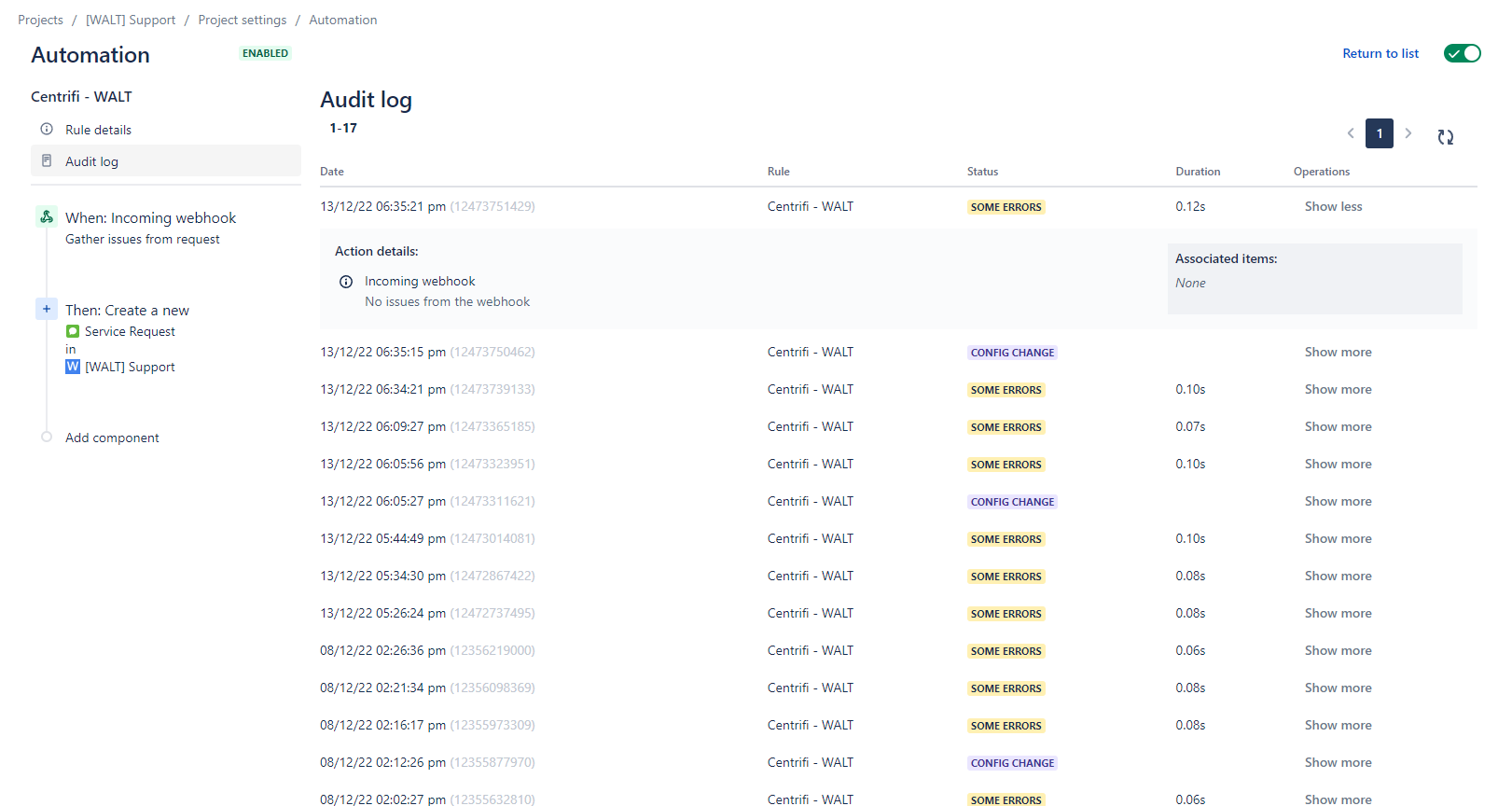Incoming Webhook Error No Issue From Webhook 