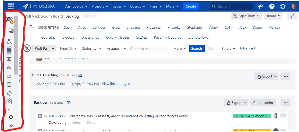 A Scrum Board for Multiple Projects