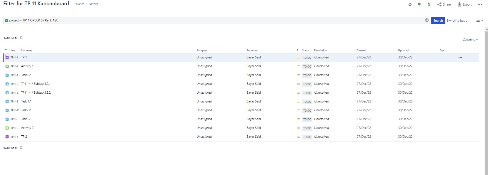 Kanban Board based on Stories