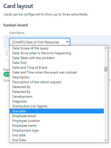How to show "Due date" field in the card layout in...