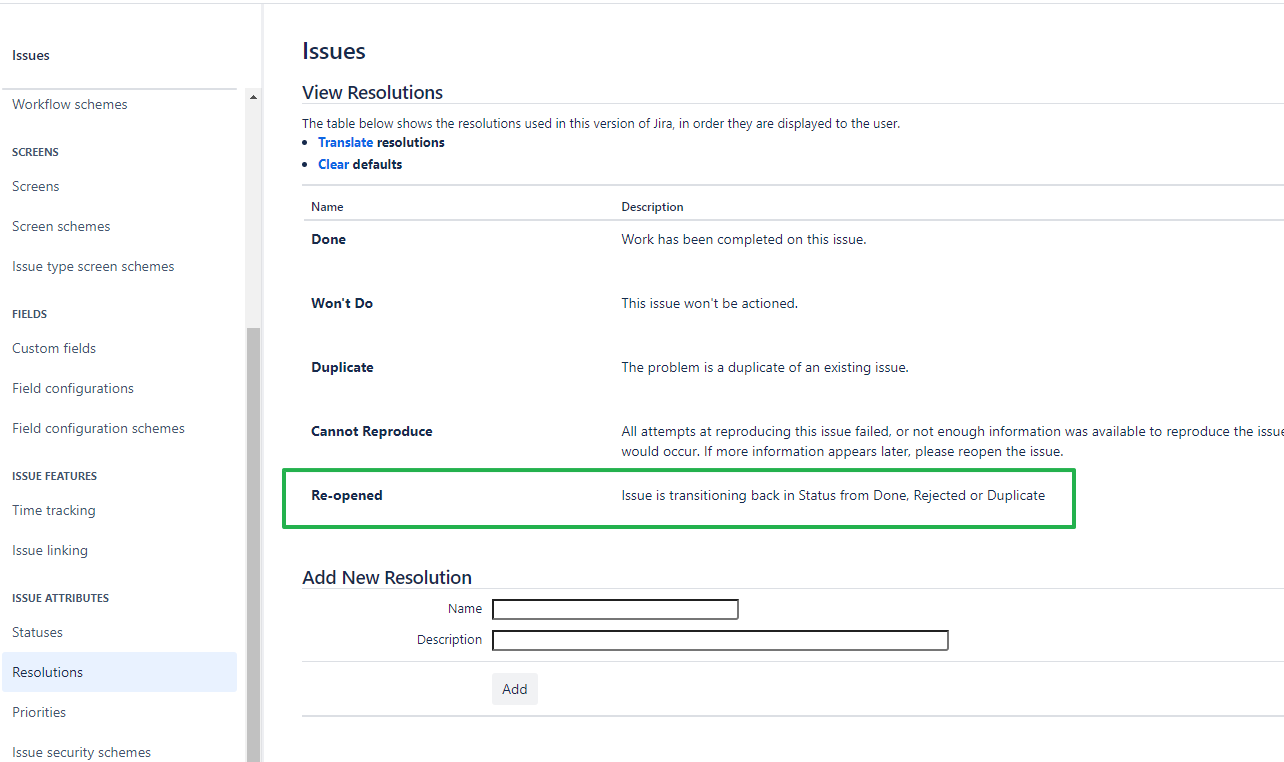 How to change the resolution back to unresolved?