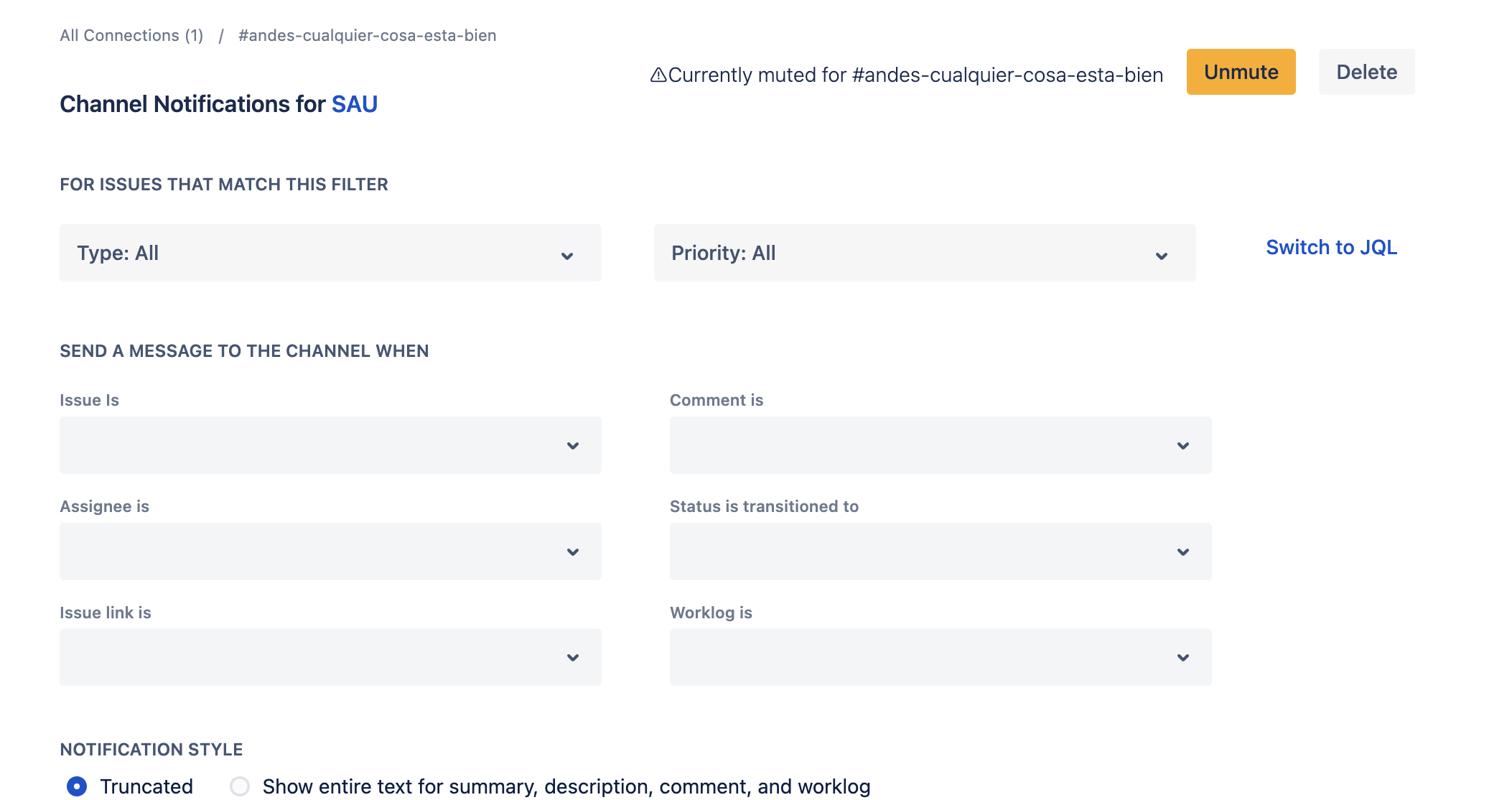 Can I stop Jira from sending messages to Slack?