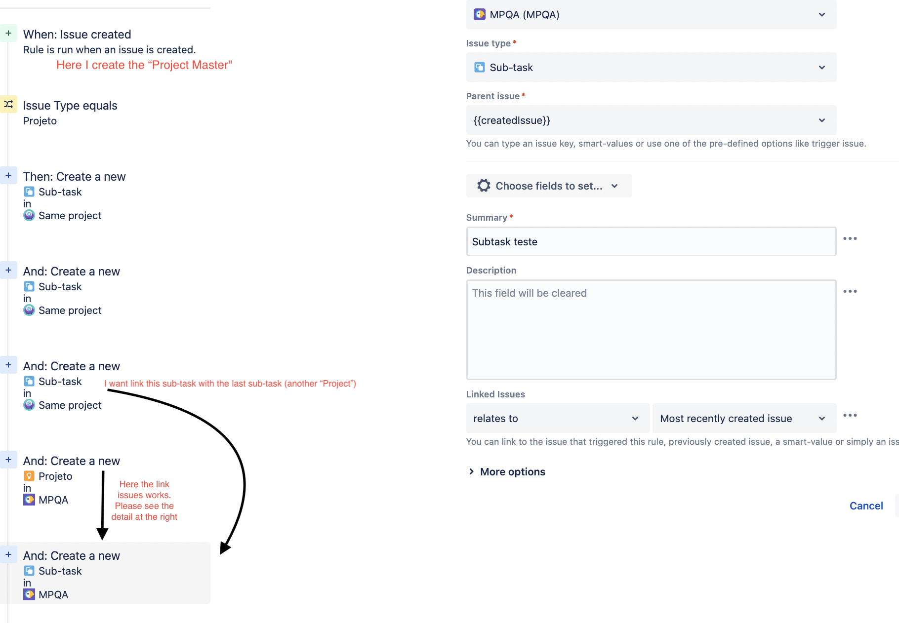 Update a due date from another project