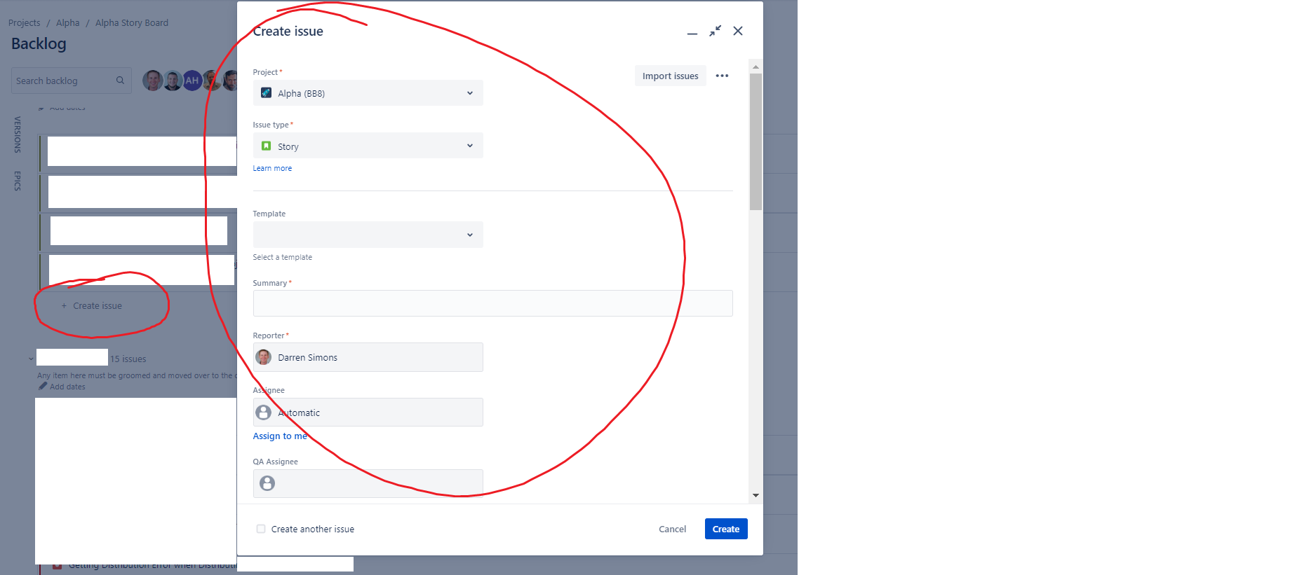 Solved: Enable Create Issue Pop-up modal