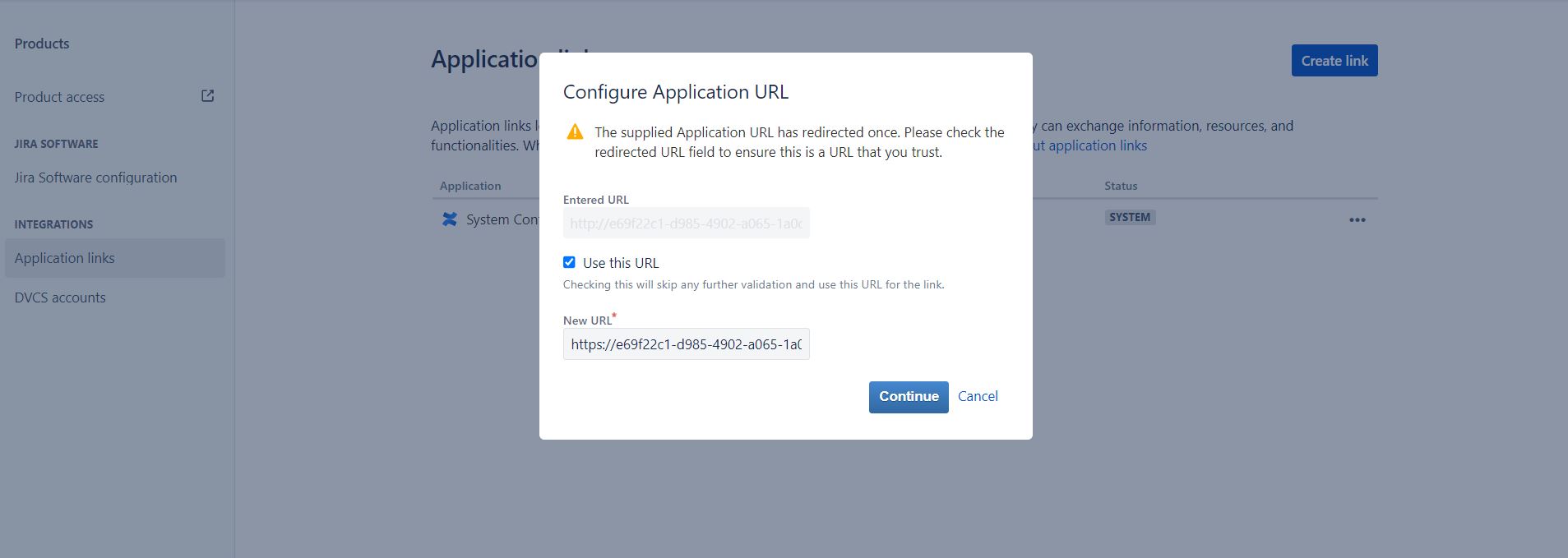 Unable to establish app link on Jira Cloud site wi...