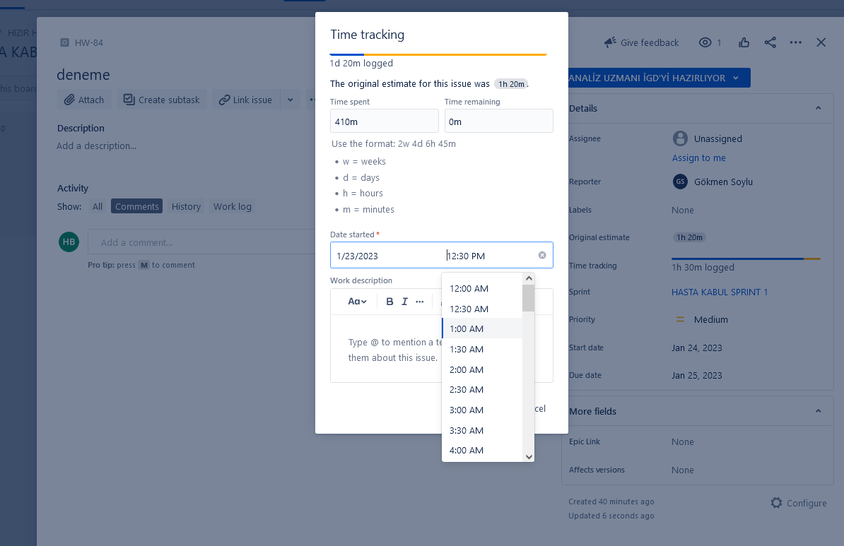 How can jira can cancel the time intervals on this...