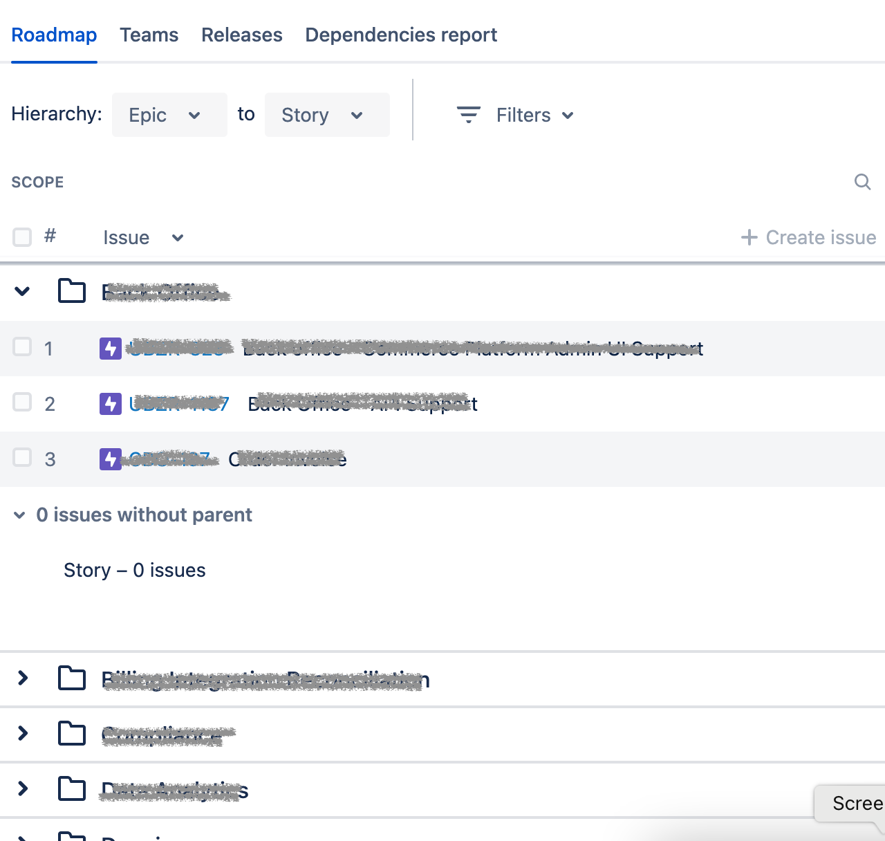 Jira Plans grouping by component: tasks and storie...