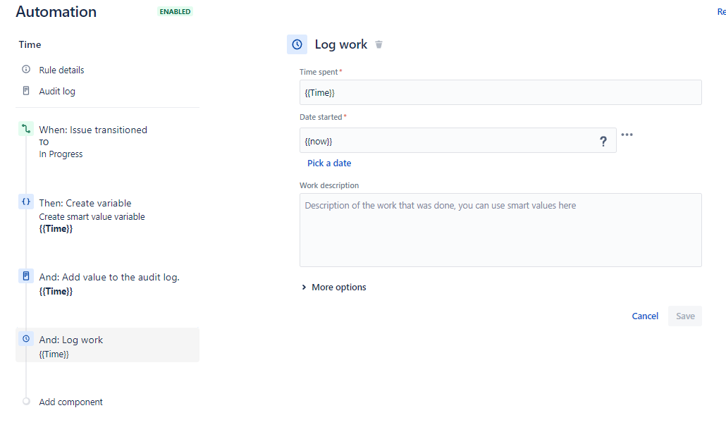 Solved: Log time to "Time Tracking" field with automation