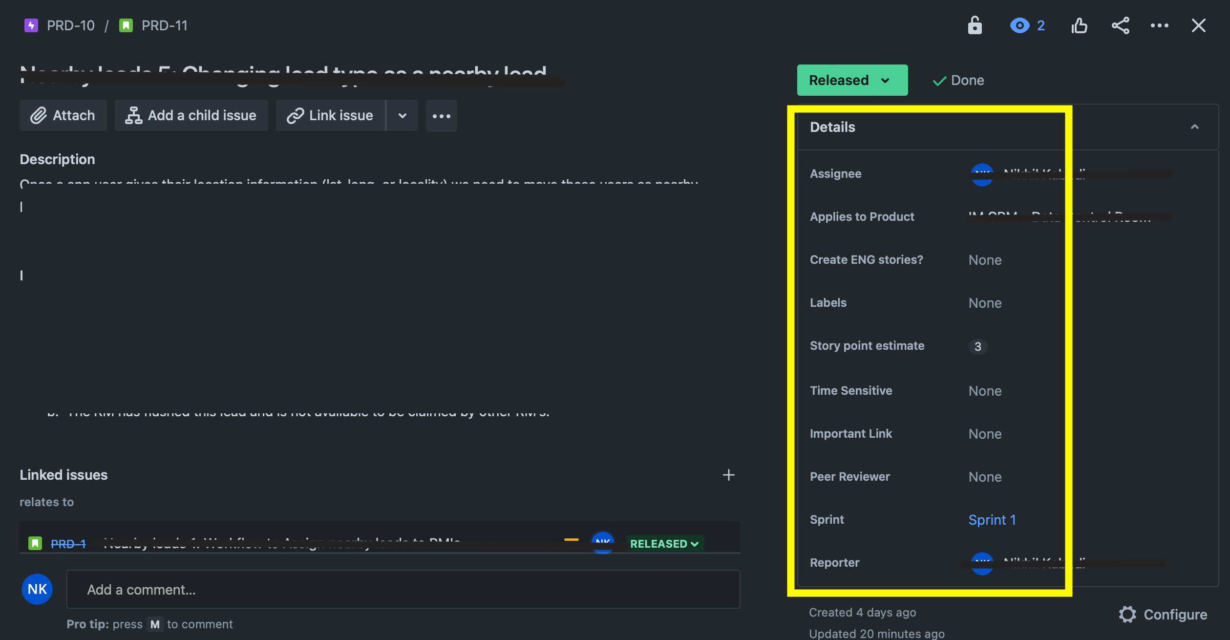 Fix version field is not enabled (not visible)