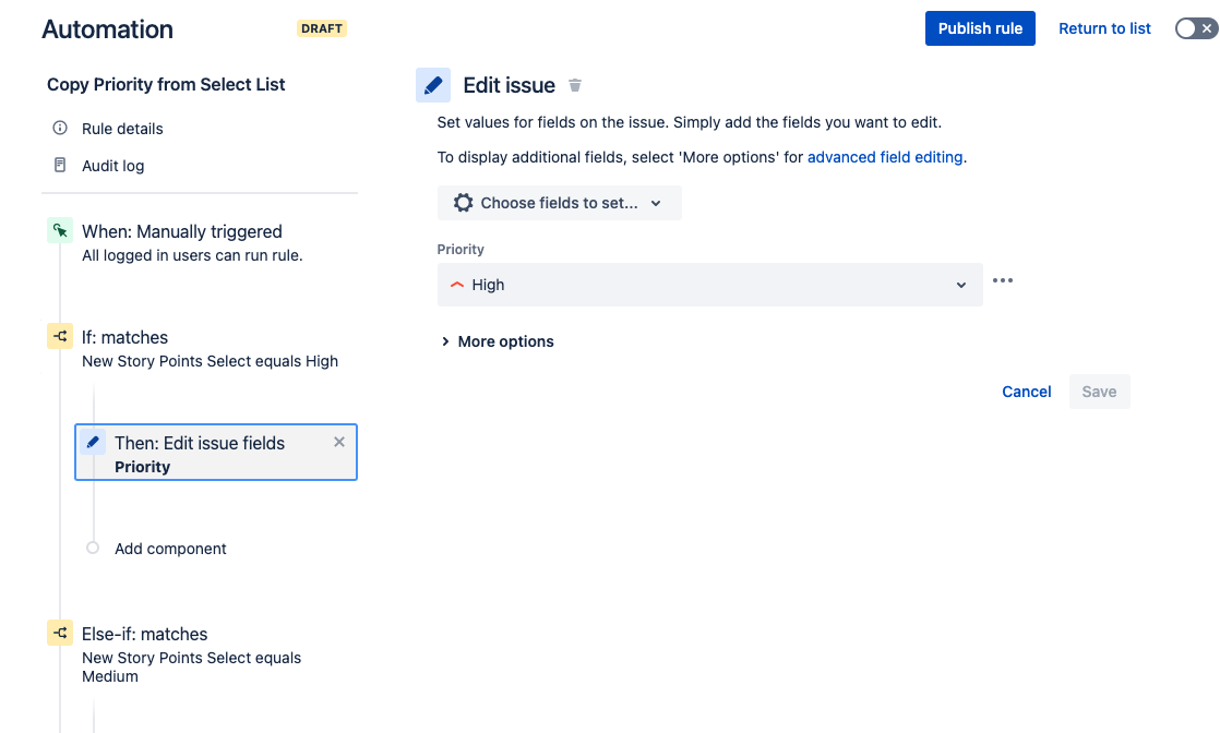 Automation copy value from a custom field