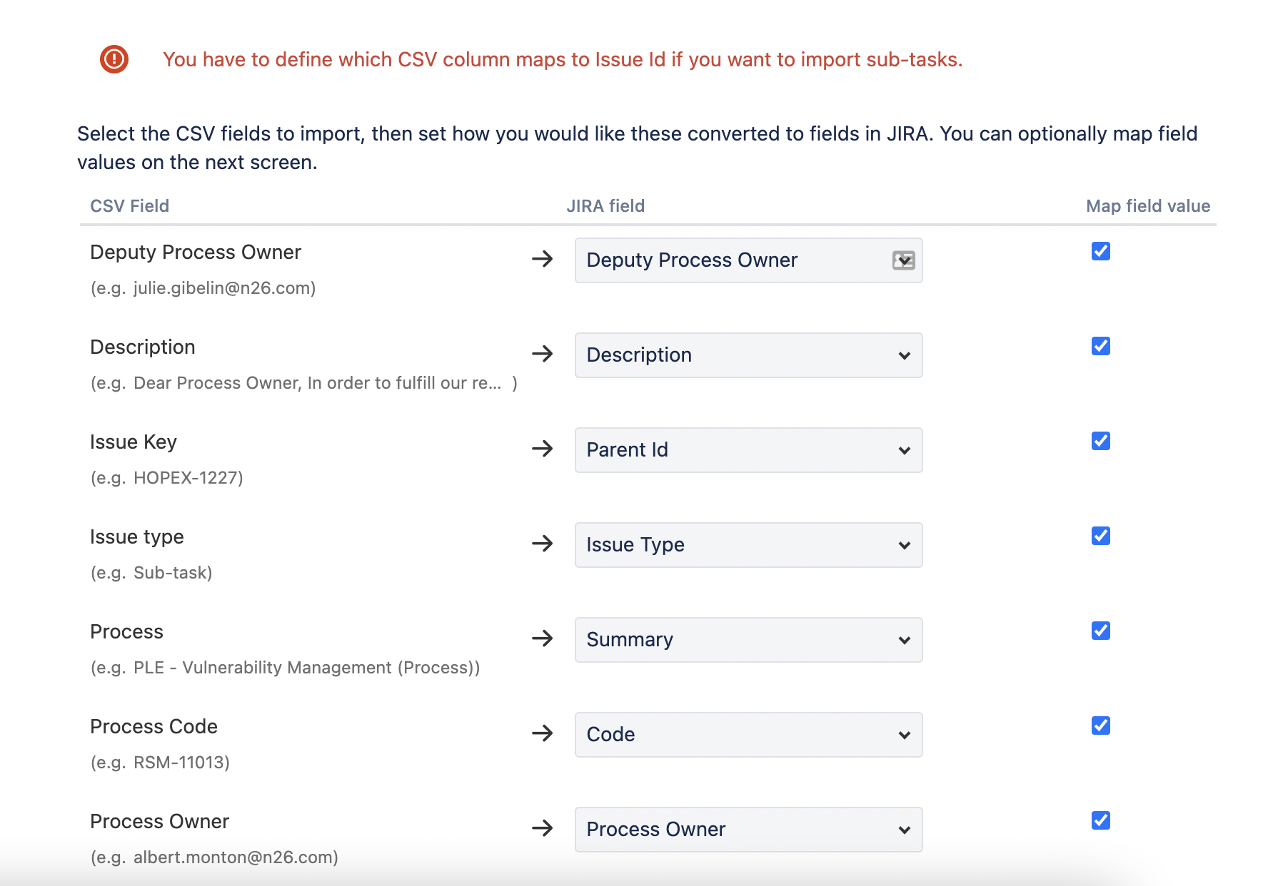 Solved: Importing subtasks for an existing issue from an e...