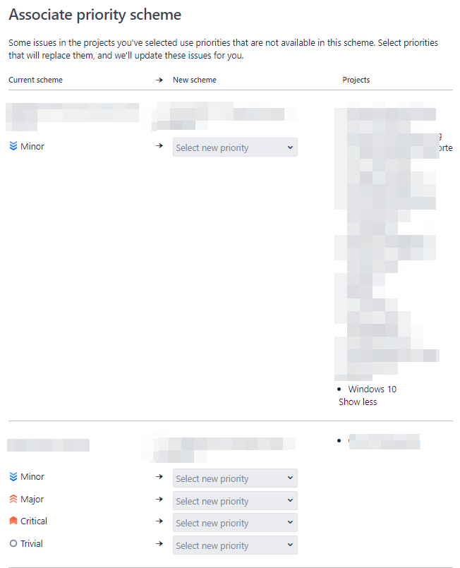 How can I switch to a different priority scheme?